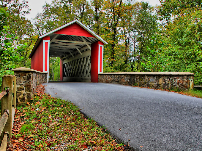 Hockessin's covered bridge &ndash; a picturesque reminder that some beautiful things in life still come at reasonable prices.