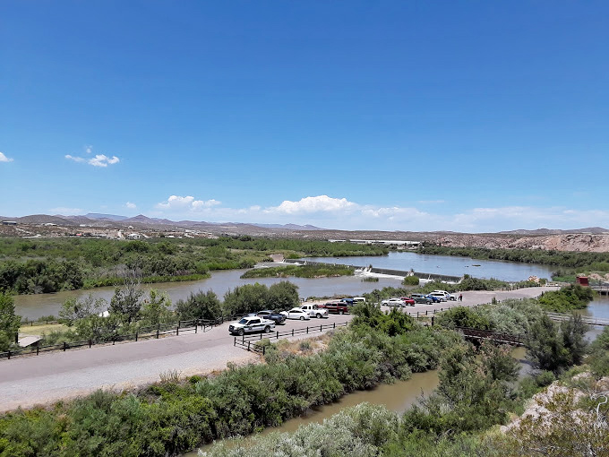 The mighty Rio Grande takes a leisurely stretch through Leasburg Dam, no rushing allowed here!
