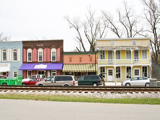 In Midway, pedestrians stroll past storefronts where shopping is an unhurried pleasure rather than a frantic mission.
