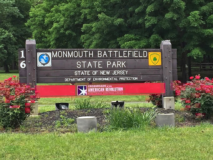 Monmouth Battlefield's entrance sign reminds us that before New Jersey had diners and turnpikes, it had heroes who shaped a nation.