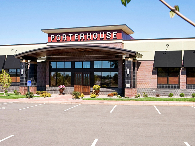 PORTERHOUSE exterior: Brick, awnings, and clean lines&mdash;the grown-up version of a seafood joint where you might actually use all the forks.