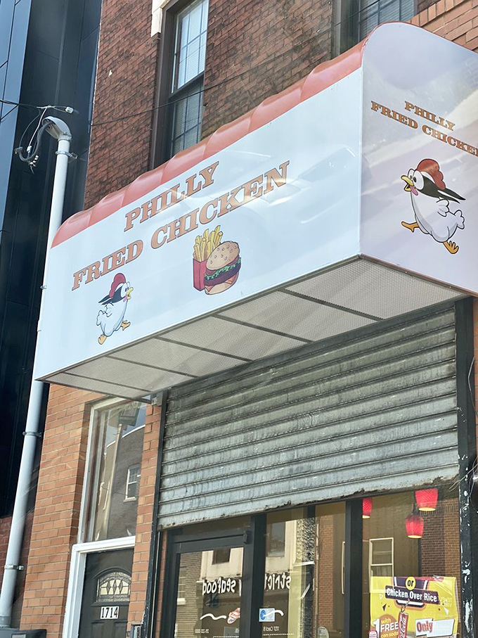 Philly Fried Chicken (Philadelphia): "Simple counter service with a cartoon mascot that knows the secret to happiness is perfectly fried chicken."