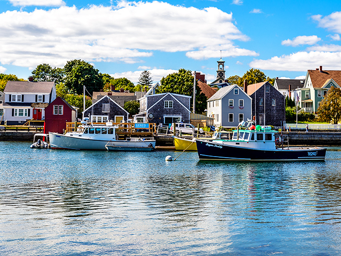 Portsmouth's colorful storefronts look like a box of crayons melted into perfect architectural form along cobblestone streets.