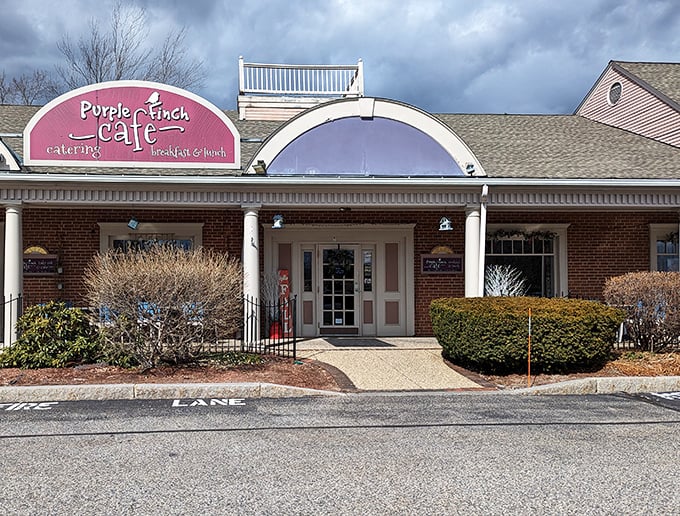 The Purple Finch Caf&eacute;'s elegant entrance offers a refined setting for that most important meal of the day.