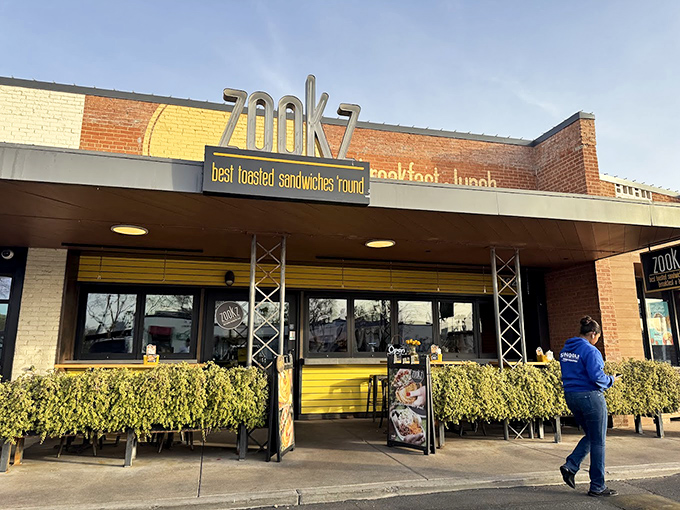 Zookz: The bright yellow signage is your first clue that these aren't your grandfather's sandwiches&mdash;unless your grandfather was wildly ahead of his time.