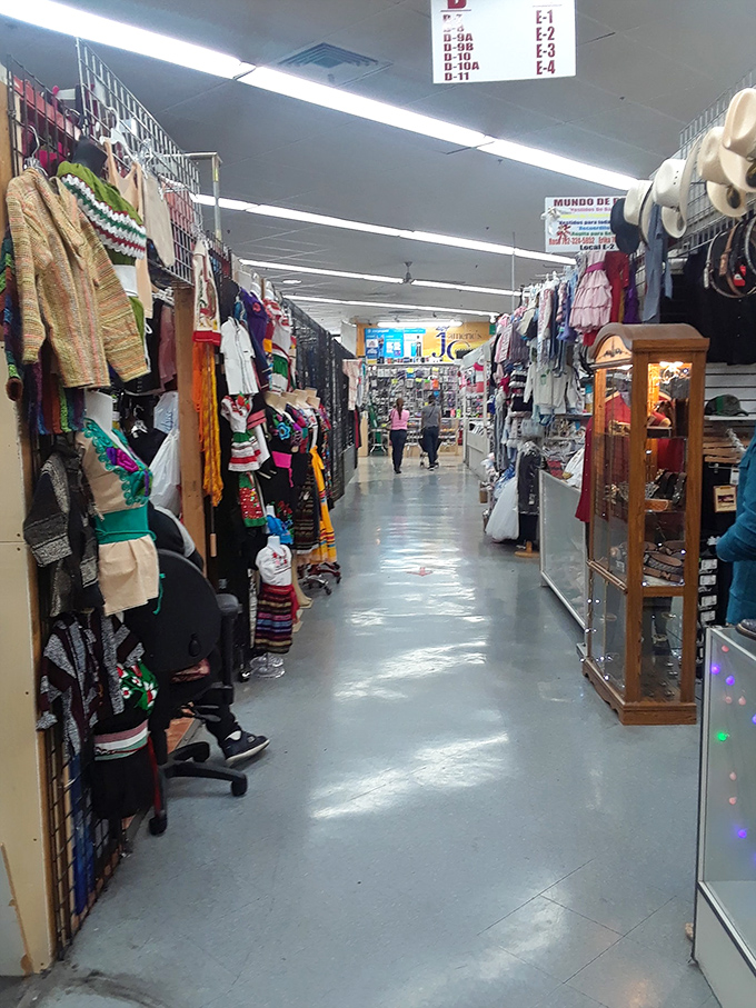 The Charleston Indoor Swap Meet's aisles stretch like retail rivers, flowing with merchandise from practical to peculiar.