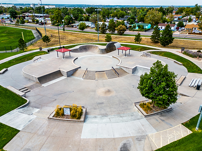 This modern skate park in Commerce City shows that affordable towns still invest in quality of life. Fun doesn't have to break the bank!