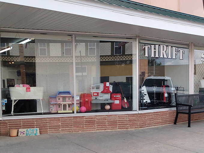 Ellis Community Thrift: Those display windows offer just a tiny peek at the wonderland of affordable treasures waiting inside this small-town gem.