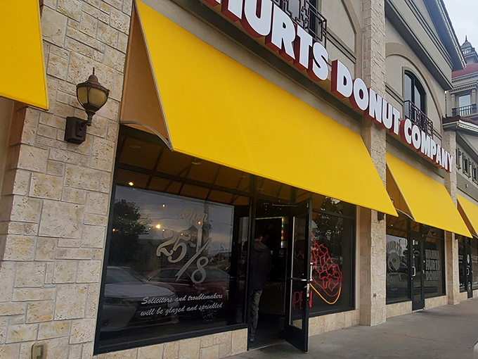 Stone fa&ccedil;ade outside, sweet paradise inside. These donuts might hurt your diet but they'll heal your soul.