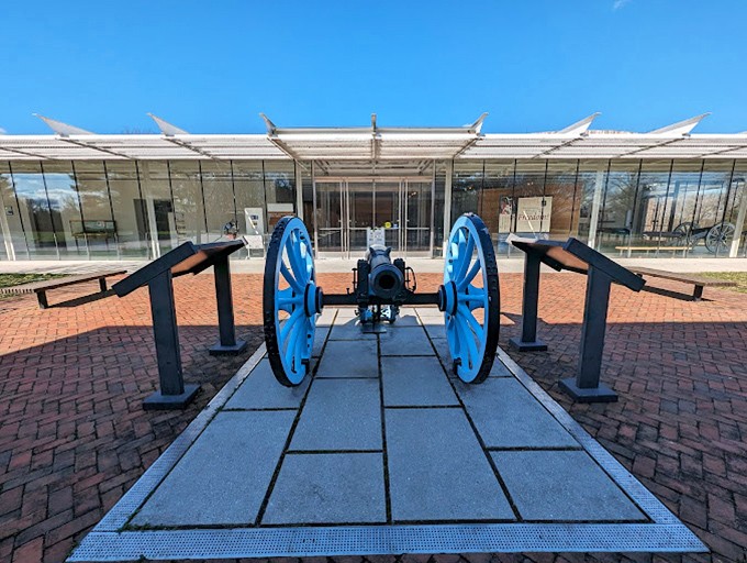This isn't just any cannon—it's a portal to 1778, when the boom of artillery replaced birdsong across these now-peaceful fields.
