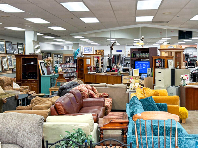 Inside Our House, a landscape of couches creates a Choose-Your-Own-Adventure of comfort options. That teal one is calling my name!