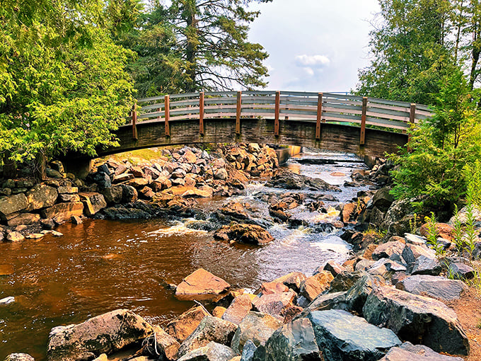 Fall colors frame Pattison's powerful waterfall - like nature decided to put on its finest jewelry for visitors.