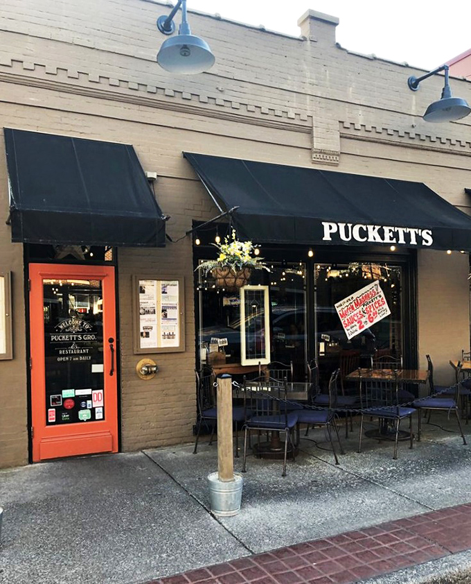 The red door at Puckett's might as well be labeled "Portal to Breakfast Nirvana"&mdash;a threshold between ordinary mornings and extraordinary meals.