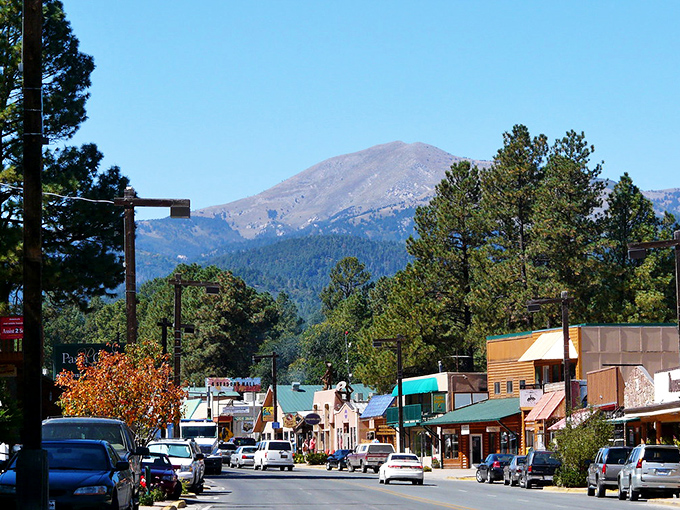 Brick buildings and tree-lined sidewalks create an unexpected oasis of charm in this former mining boomtown.