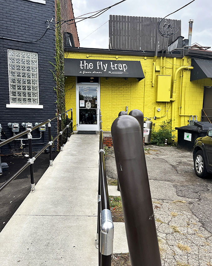 Behind that bright yellow facade and up those steps lies a "finer diner" experience that makes morning people out of night owls.