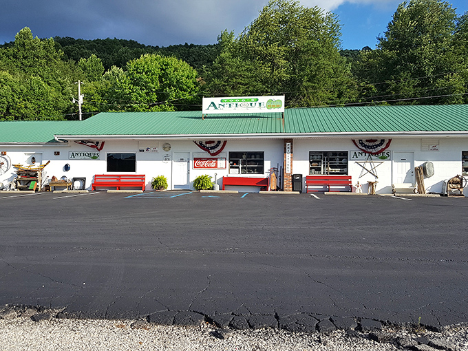 Classic Americana with a green roof and red benches &ndash; Todd's looks like it was plucked straight from a Norman Rockwell painting of small-town Kentucky.