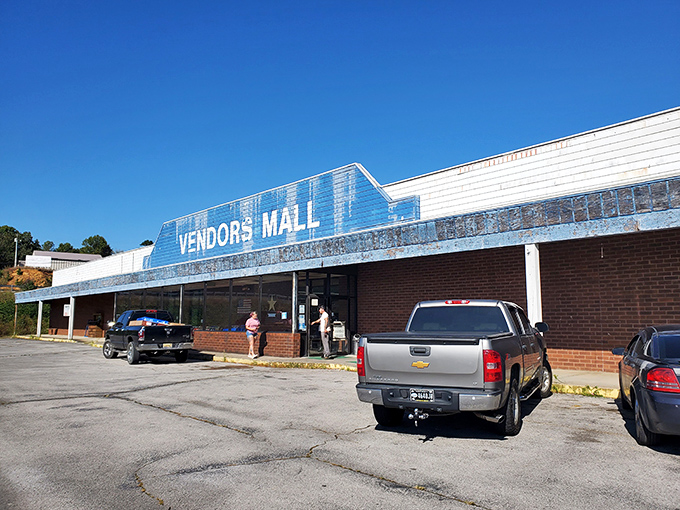 Small town charm, big city selection. Vendors Mall's unassuming exterior hides a maze of merchandise waiting to be explored.