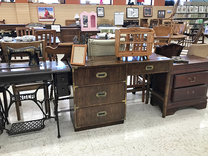 Desks, sewing machines, and memories of craftsmanship from eras when things were built to last&mdash;not just until the next model release.