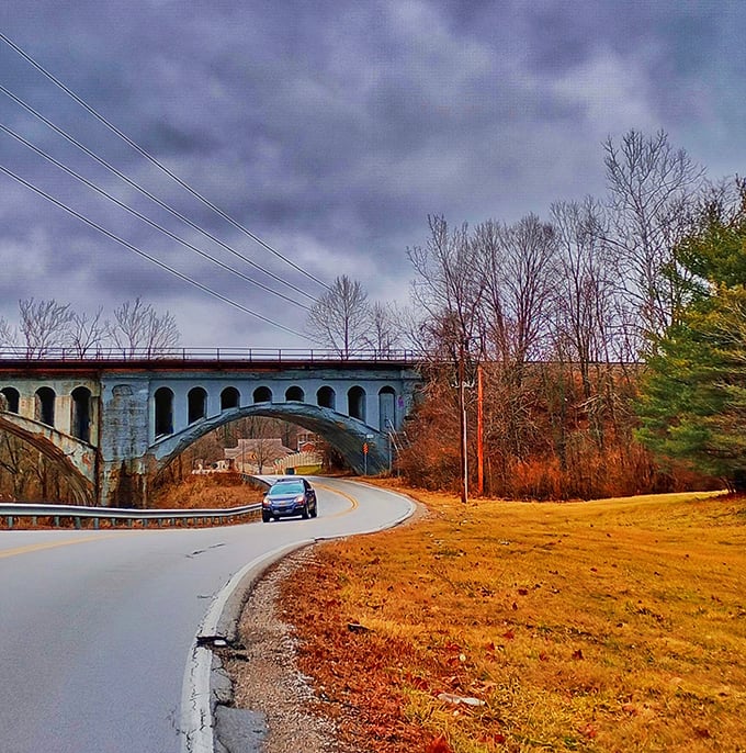 Autumn transforms the bridge's surroundings into a painter's palette. Even skeptics might admit there's something magical&mdash;if not supernatural&mdash;about this scene.