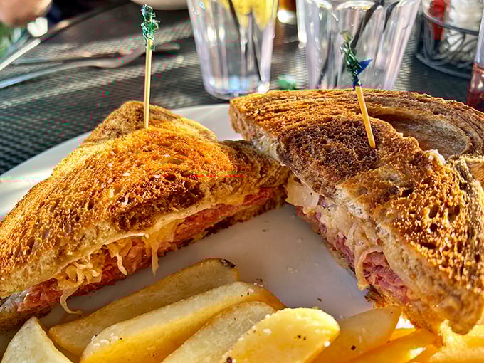 The architectural masterpiece of sandwiches&mdash;layers of corned beef, sauerkraut, and Swiss cheese creating the Taj Mahal of lunch options.