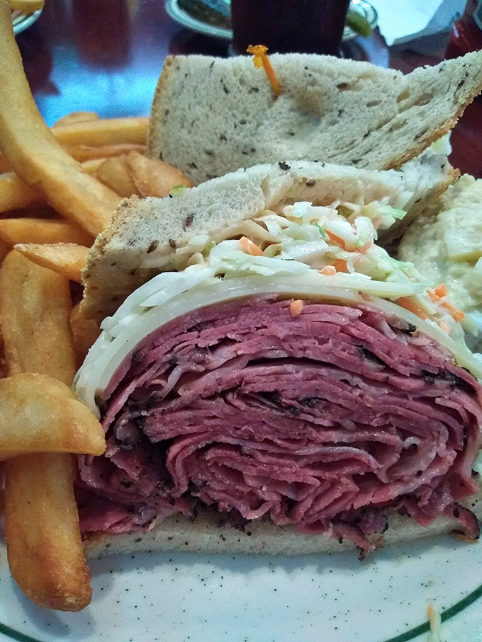 The kind of sandwich that makes you wonder why you ever waste stomach space on lesser foods. Worth every napkin.