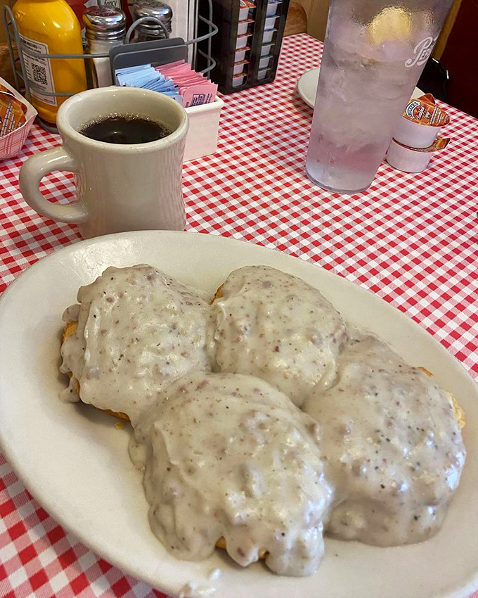 These biscuits and gravy aren't messing around&mdash;they're the kind of serious Southern comfort that demands you clear your schedule.