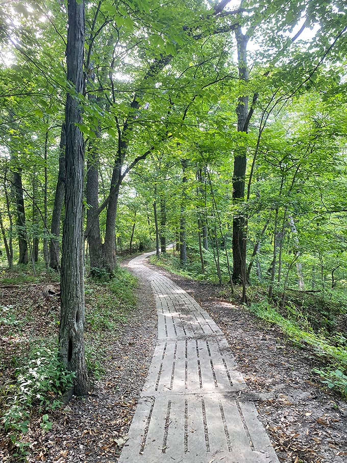 The iconic park entrance sign stands sentinel in summer greenery. First impressions matter, and Ledges makes a statement without saying a word. 