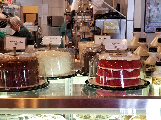 Layer cakes under glass domes&mdash;the bakery equivalent of Cinderella's slipper. The red velvet practically winks at you from behind its protective shield.