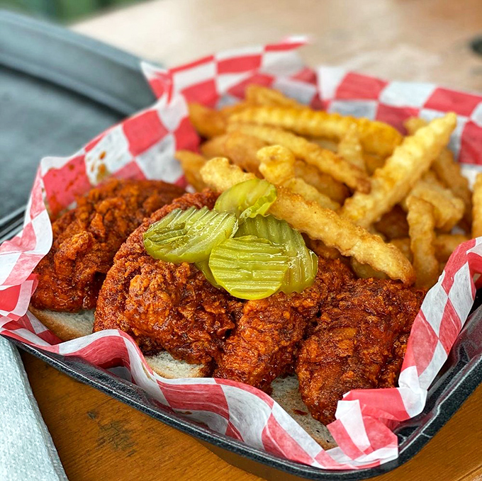 That vivid red coating isn't just for show&mdash;it's a color-coded warning system that screams "proceed with caution and plenty of napkins."