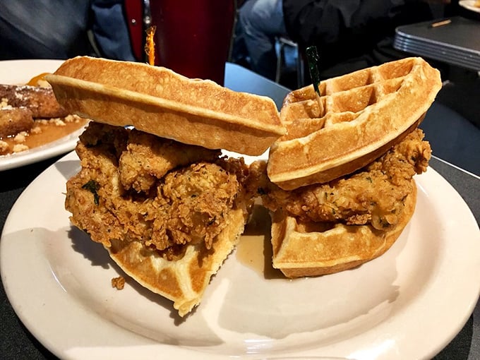 Chicken and waffles: the breakfast equivalent of Dolly Parton &ndash; southern, sweet, savory, and impossible not to love.