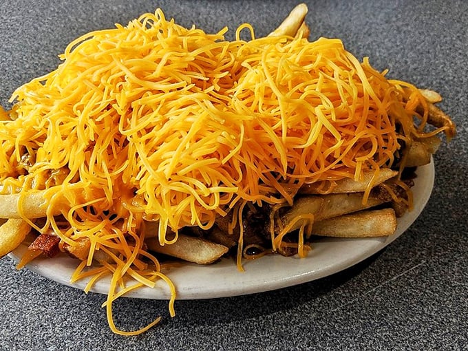 Chili cheese fries that don't mess around &ndash; a glorious avalanche of shredded cheddar that makes sharing practically impossible.