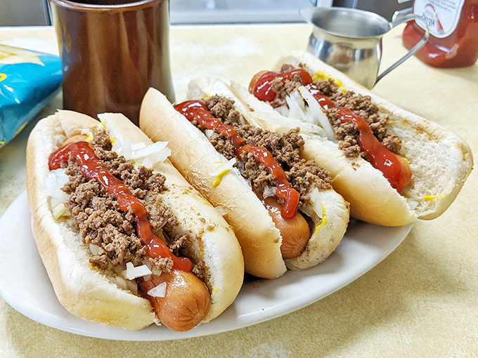 A plate of possibility. Five perfectly dressed dogs that prove sometimes the best things in life come in simple packages. 