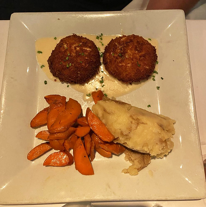 These crab cakes aren't just golden brown &ndash; they're what would happen if the ocean and a perfect sunset had a delicious baby.