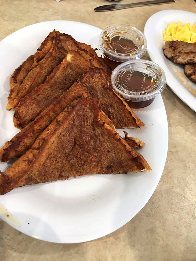 French toast that somehow manages to be both crispy and custardy &ndash; like breakfast wearing a formal suit with pajama pants.
