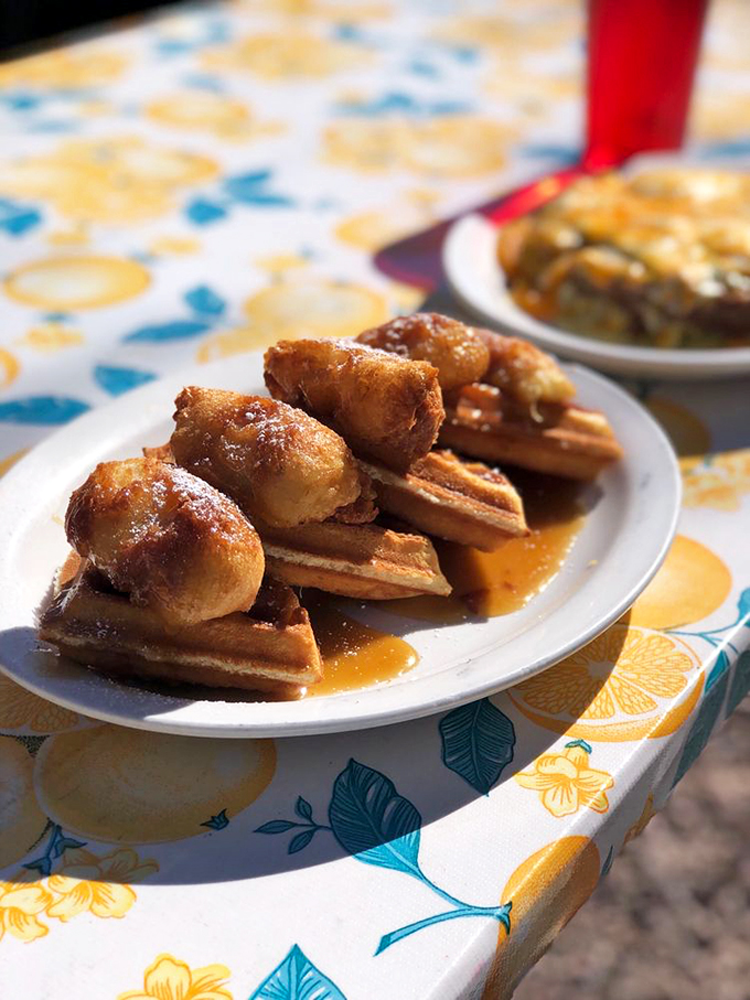Whoever first decided to fry bananas and place them atop golden waffles deserves a Nobel Prize in Breakfast Sciences.