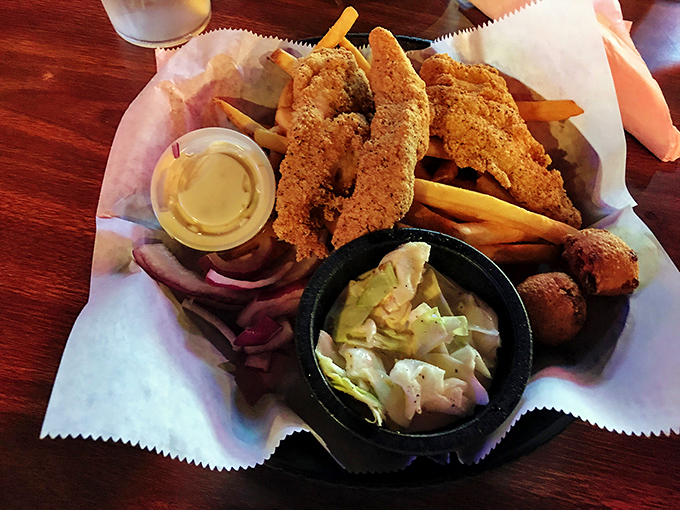 This catfish platter isn't just generous&mdash;it's downright hospitable, with crispy fillets that crackle with each bite.