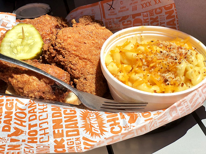 The ultimate comfort food power couple: crispy hot chicken and creamy mac and cheese. Name a more iconic duo&mdash;I'll wait.