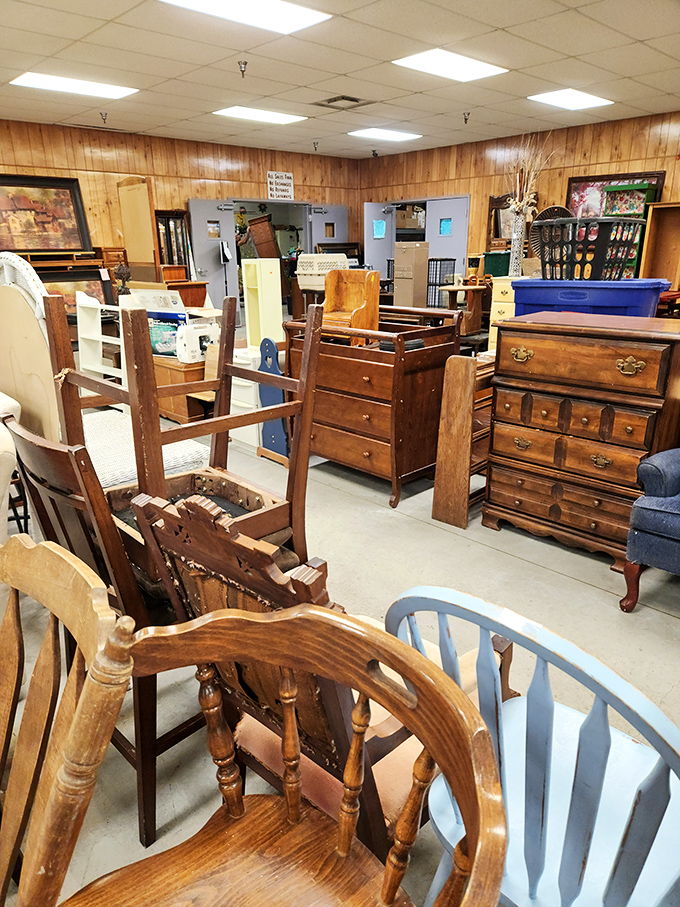 This furniture section could furnish an entire home with enough character to make your relatives wonder if you've secretly come into money.