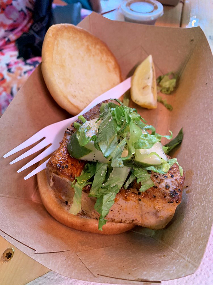 Grilled yellowfin tuna with a side of summer—this sandwich doesn't just feed you, it transports you to vacation mode.