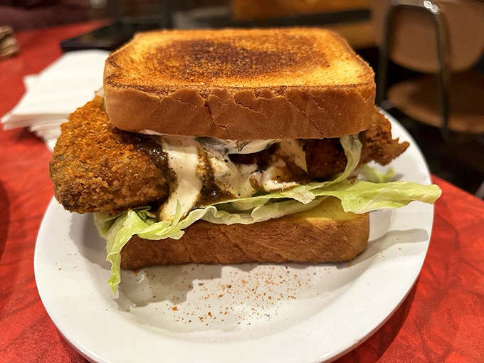 Close-up chicken so perfectly fried, you can almost hear the crunch through the photo. Audible deliciousness at its finest.