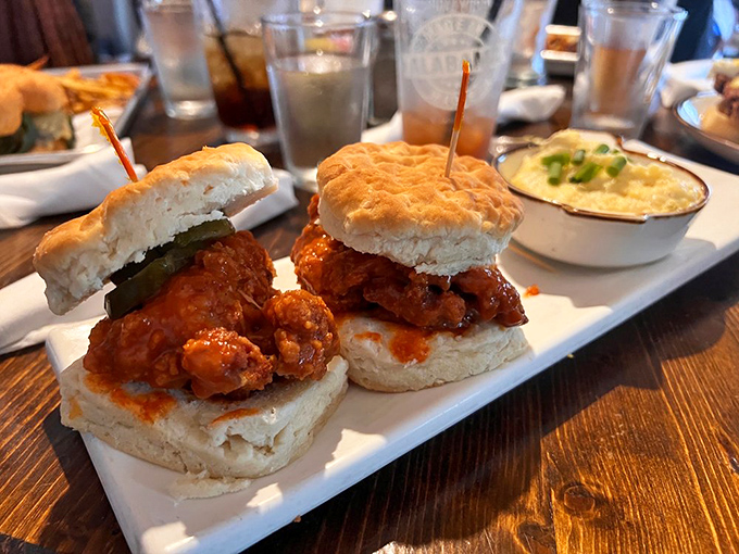 These hot chicken sliders aren't playing around&mdash;they're the kind of spicy-sweet perfection that makes you forget your table manners.