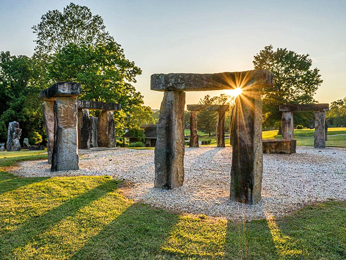 At sunset, Kentucky Stonehenge casts dramatic shadows that would make ancient druids nod in approval. The perfect backdrop for contemplating life's mysteries or just taking killer photos.