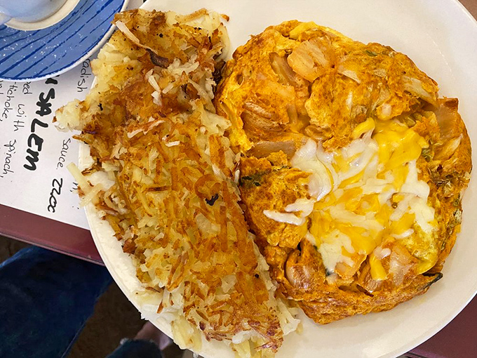 Hash browns and eggs perform a delicious duet on this plate&mdash;one crispy, one fluffy, both playing their breakfast roles to perfection. 