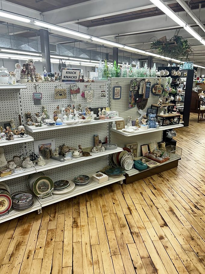 Knick-knack nirvana! This carefully curated collection of decorative treasures proves one person's castoff is another's perfect mantel accent.