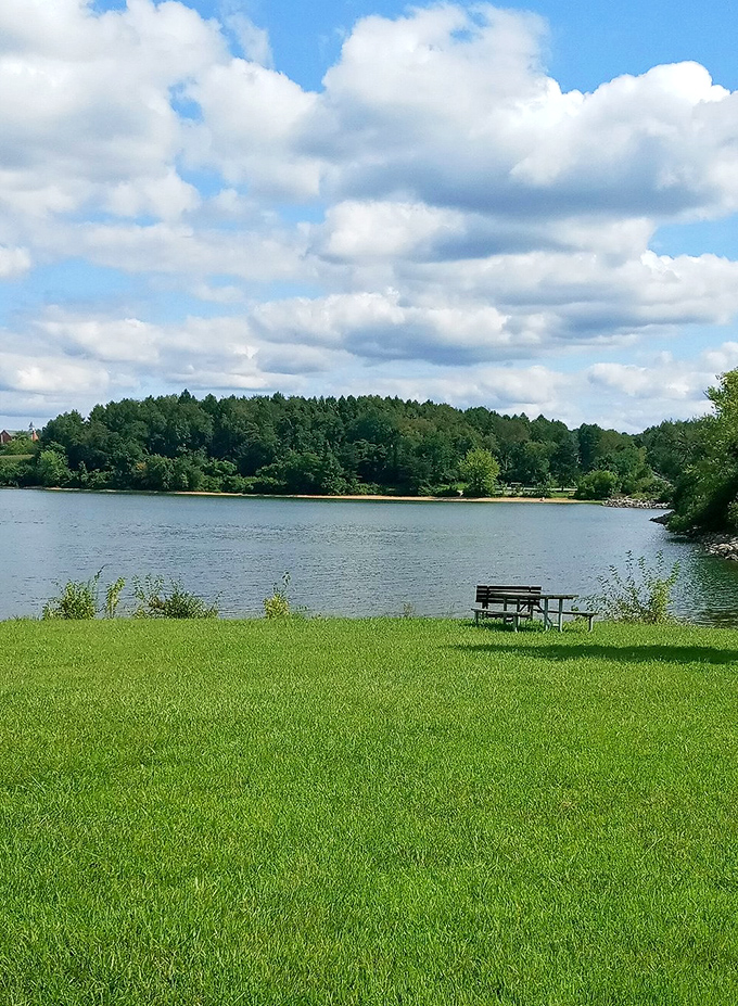 "Welcome to paradise," says the sign, though it technically reads "Codorus State Park Campground." Same difference to outdoor enthusiasts. 