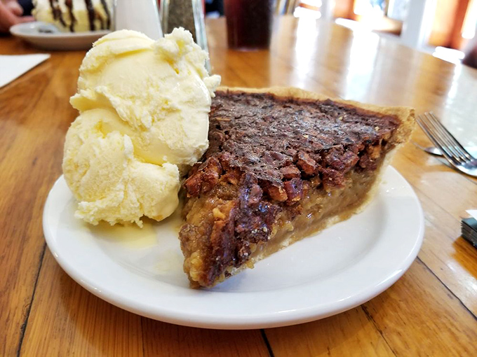 Pecan pie and vanilla ice cream: a marriage so perfect it should have its own anniversary celebration and greeting card line. 