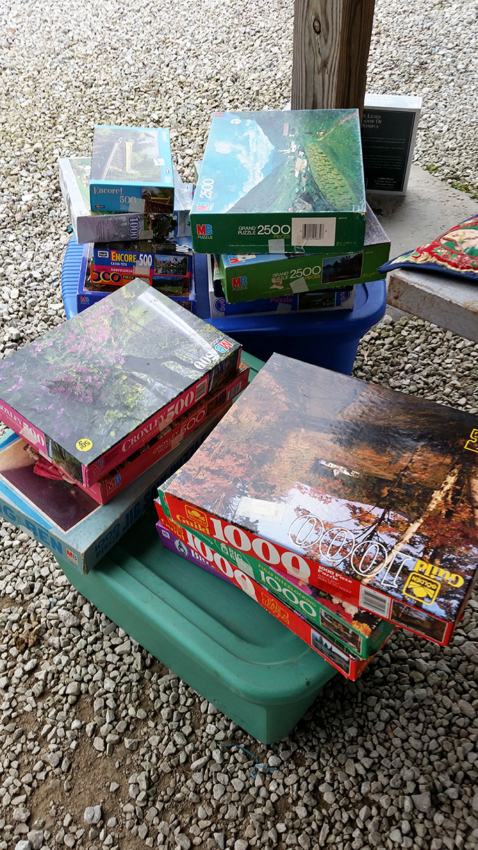 Jigsaw puzzles stacked higher than my ambitions on New Year's Day. From 500 to 2500 pieces, each box contains hours of "where's that edge piece?" frustration.