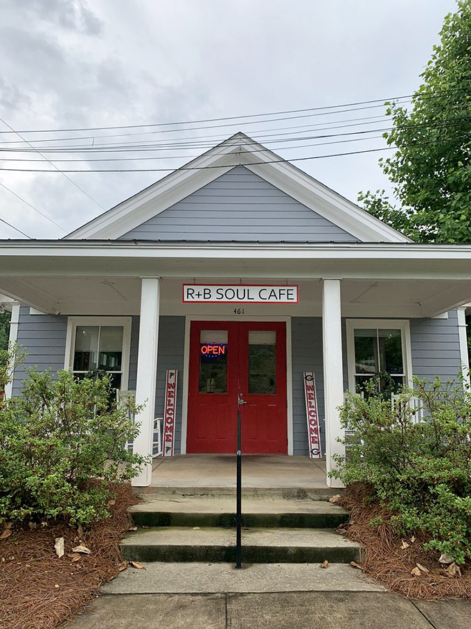 R+B Soul Cafe's cheerful red door is like finding the entrance to Narnia, except instead of magic wardrobes, you'll discover magical flavors.