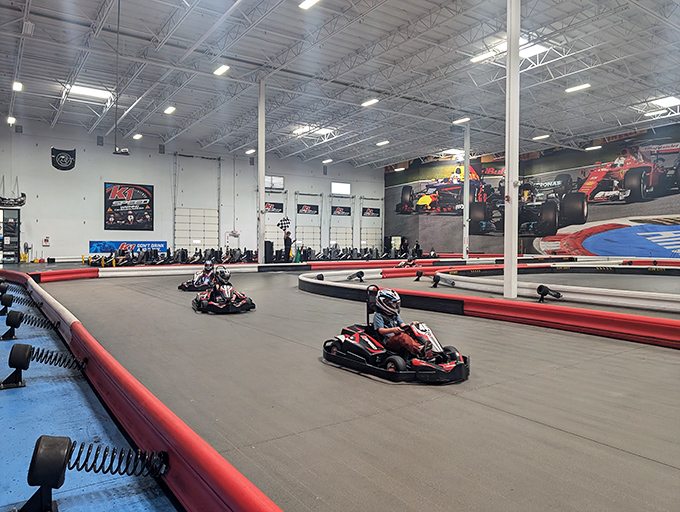 The track's twists and turns will test your mettle and occasionally your ability to maintain dignity while screaming like a toddler on a sugar rush. 