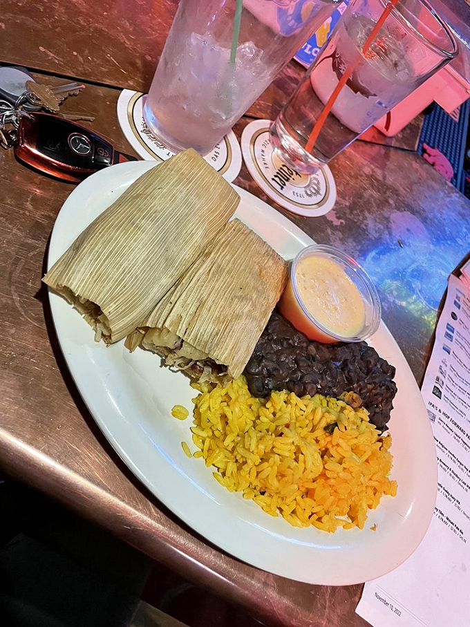 Who knew tamales and Reubens could have such a delicious love child? Corn husks wrapped around a savory surprise.
